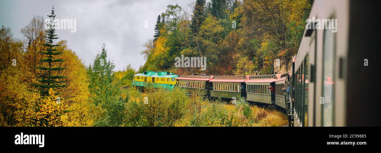 Alaska train White Pass and Yukon route railroad railway ride on old ...