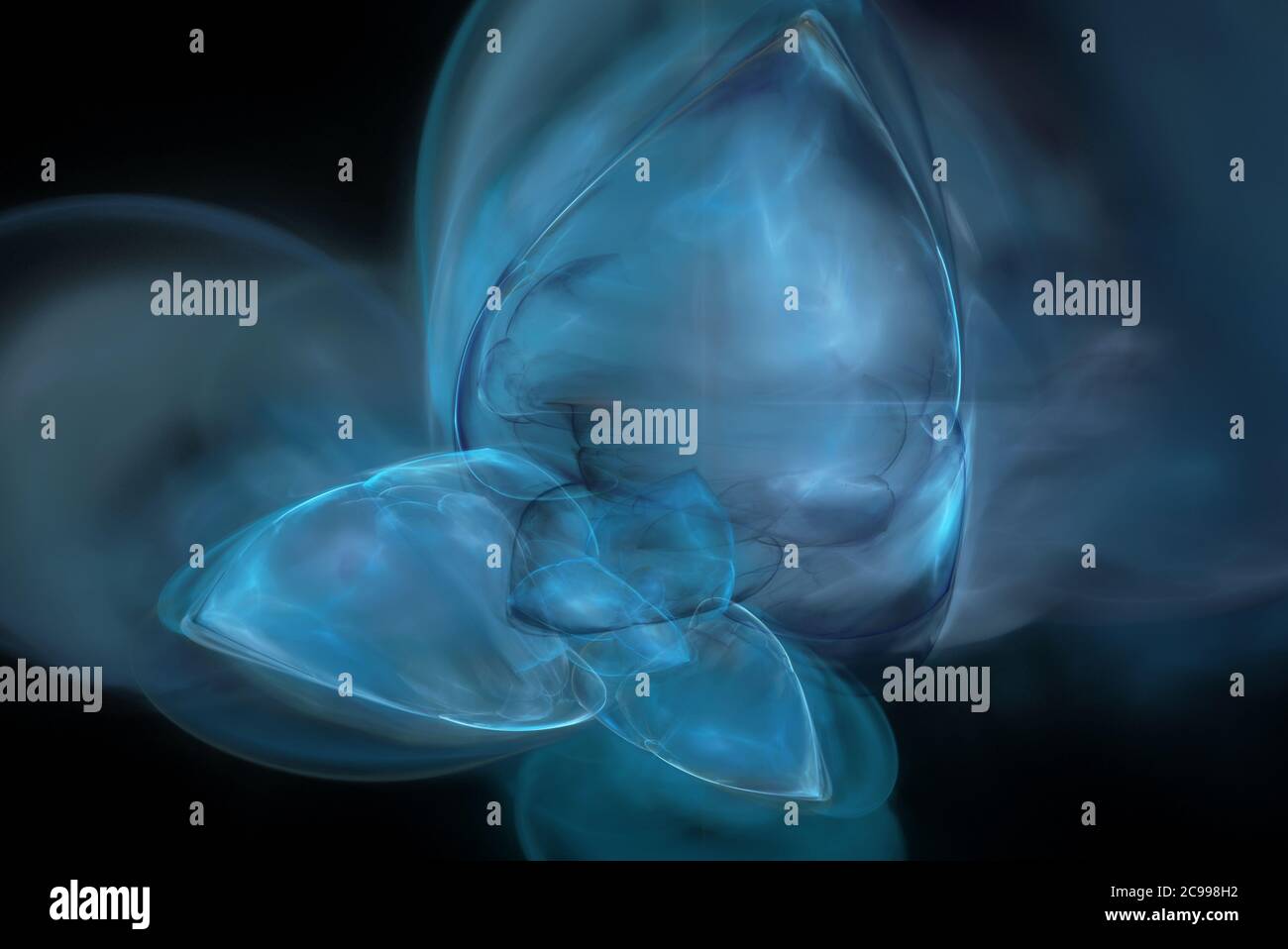 Fractals, an abstract splash of water on a black background Stock Photo ...