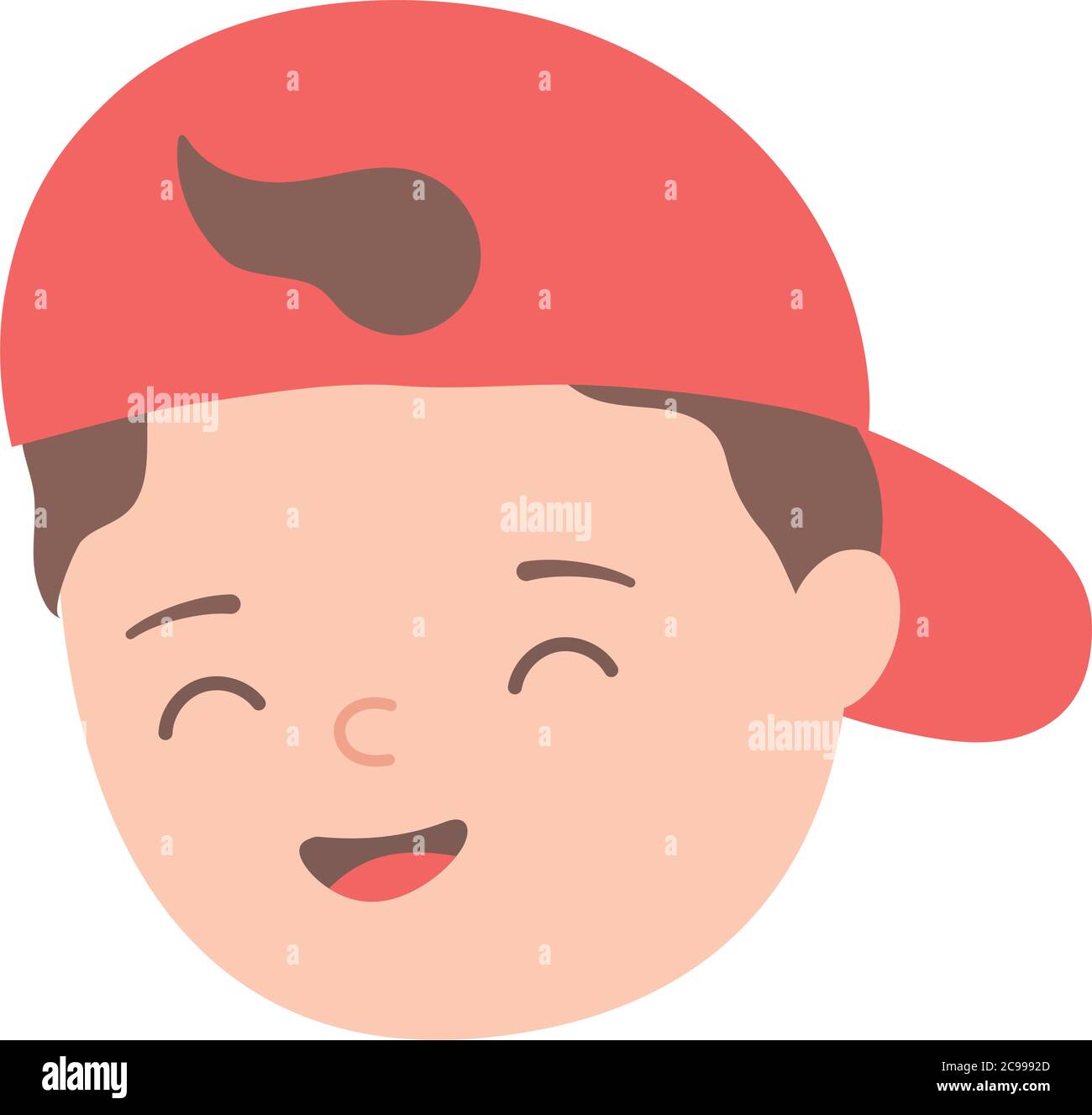 young man face cartoon character isolated icon design vector ...