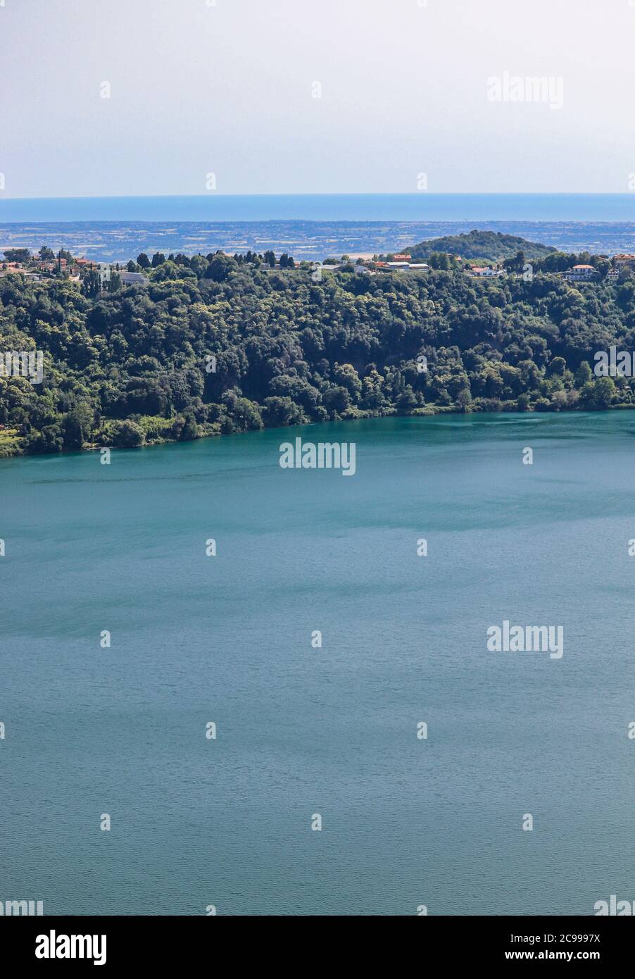 The lake of Nemi, in the province of Rome, in the Roman castles, Italy ...