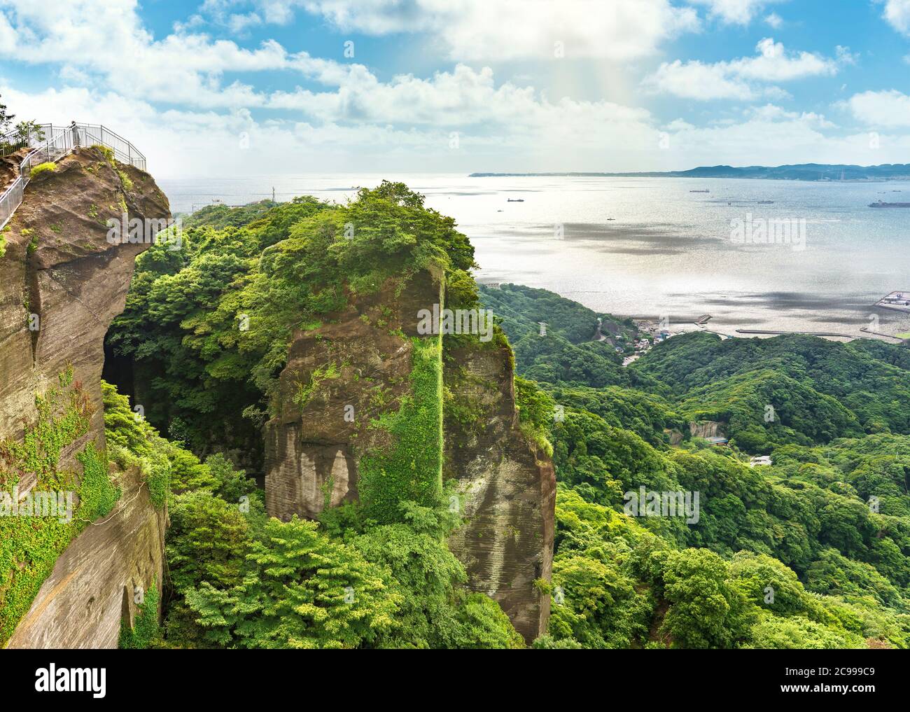 chiba, japan - july 18 2020: Cliffs of the ancient stone quarry of ...