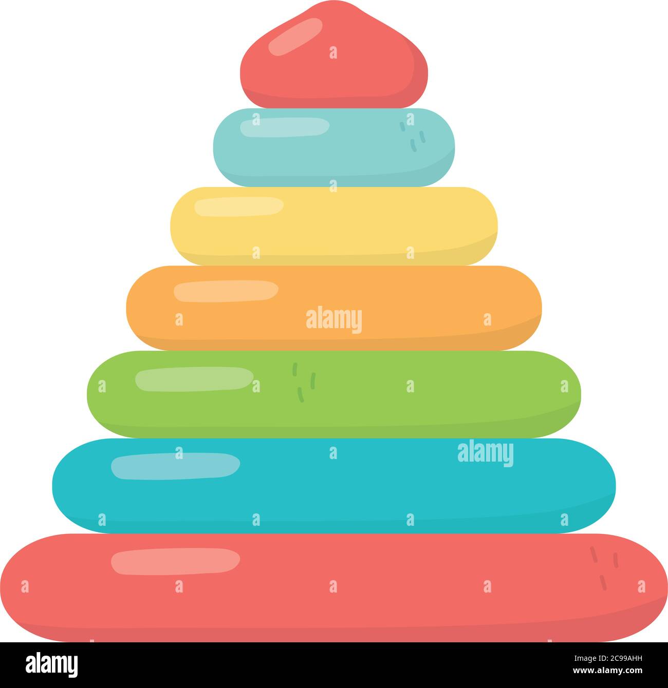 kids toys pyramid cartoon isolated icon design white background vector ...