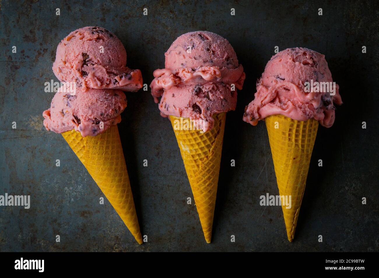 Chocolate Raspberry Ice Cream Stock Photo - Alamy