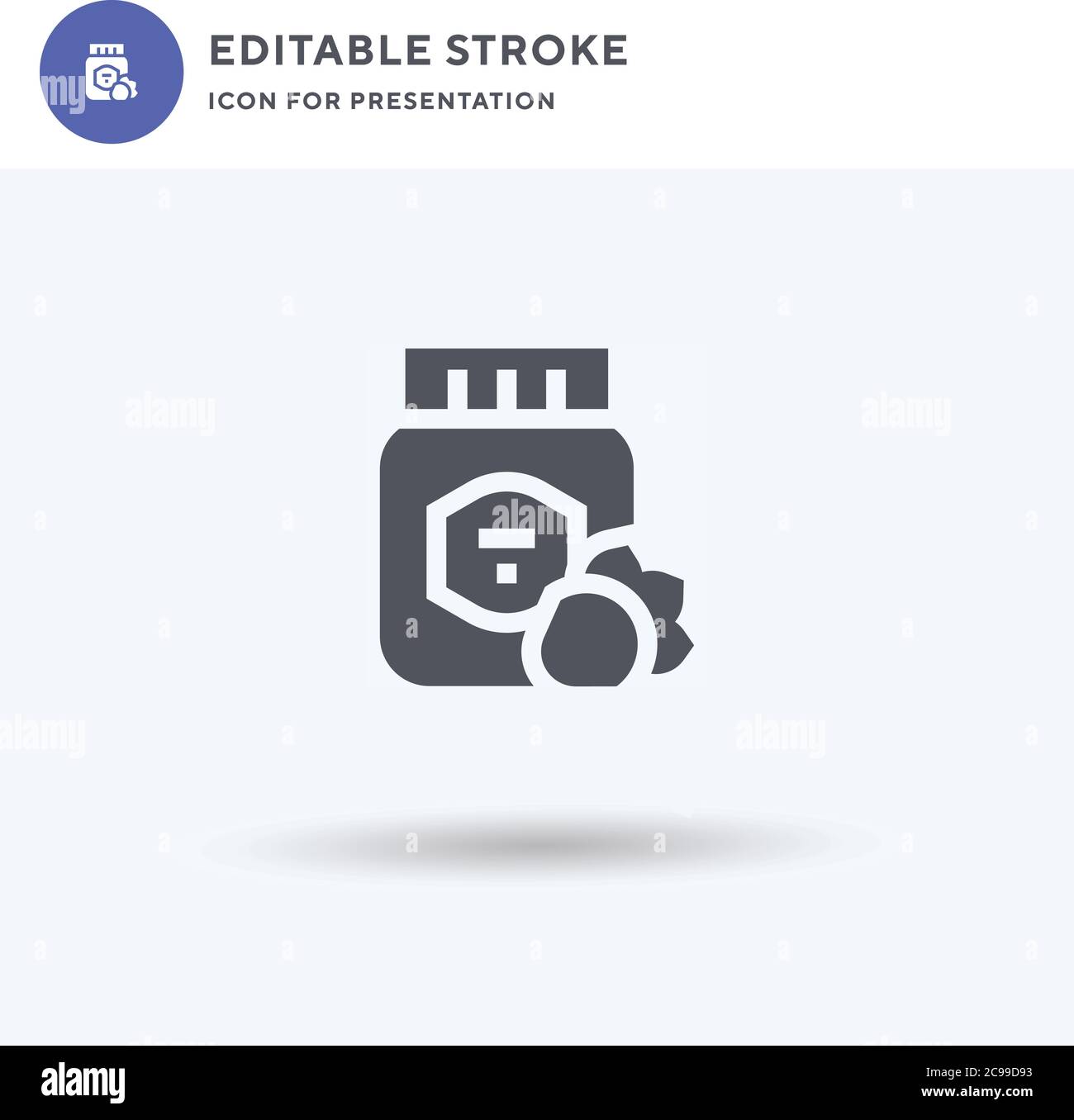 Jam icon vector, filled flat sign, solid pictogram isolated on white ...