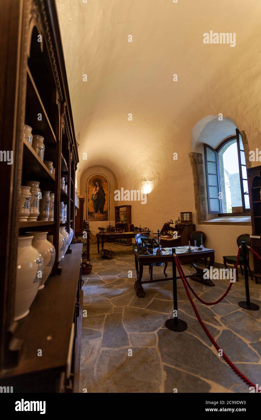 Botica, Old Pharmacy, Monastery of San Xulián de Samos, Samos, Galicia ...