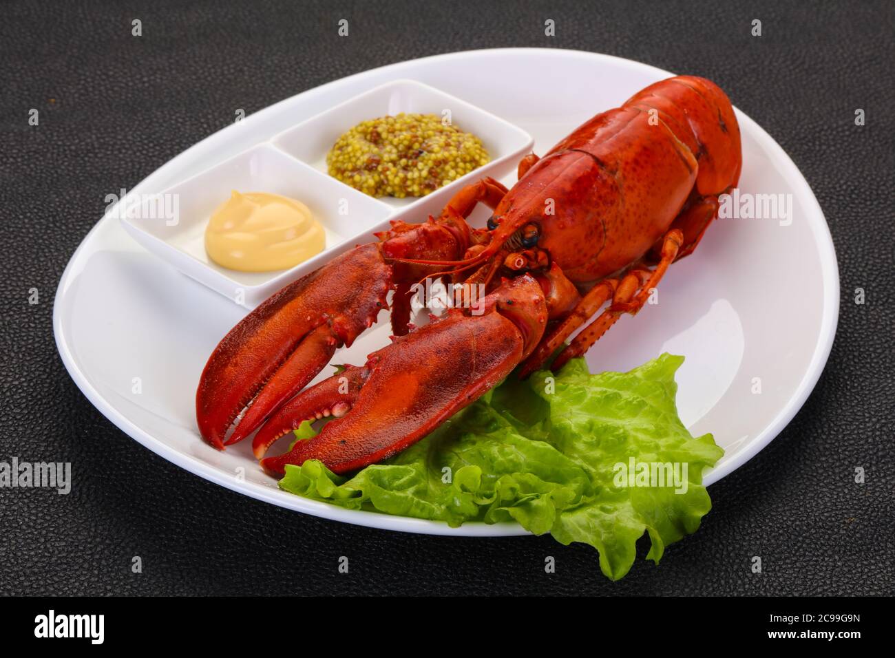 Luxury Lobster with sauces - ready for eat Stock Photo - Alamy