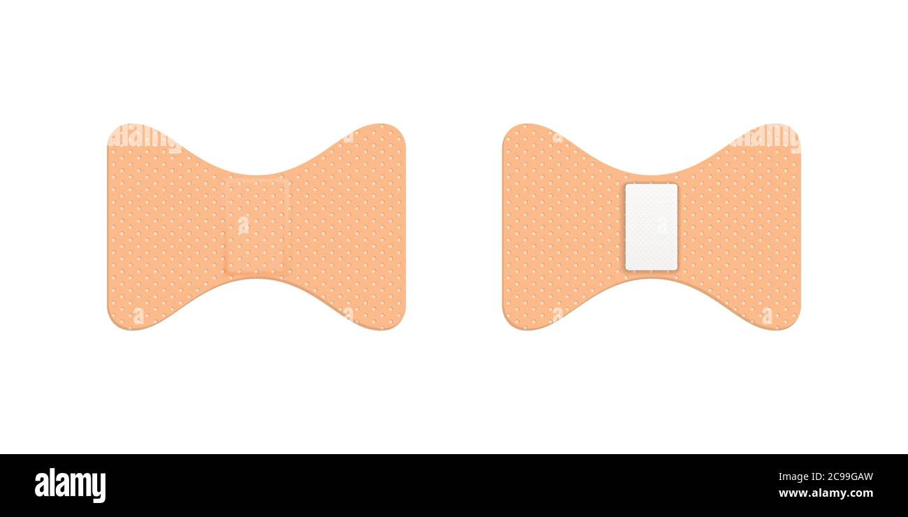 Vector 3d Realistic Medical Patch Icon Set Closeup Isolated on White Background. Design Template ...