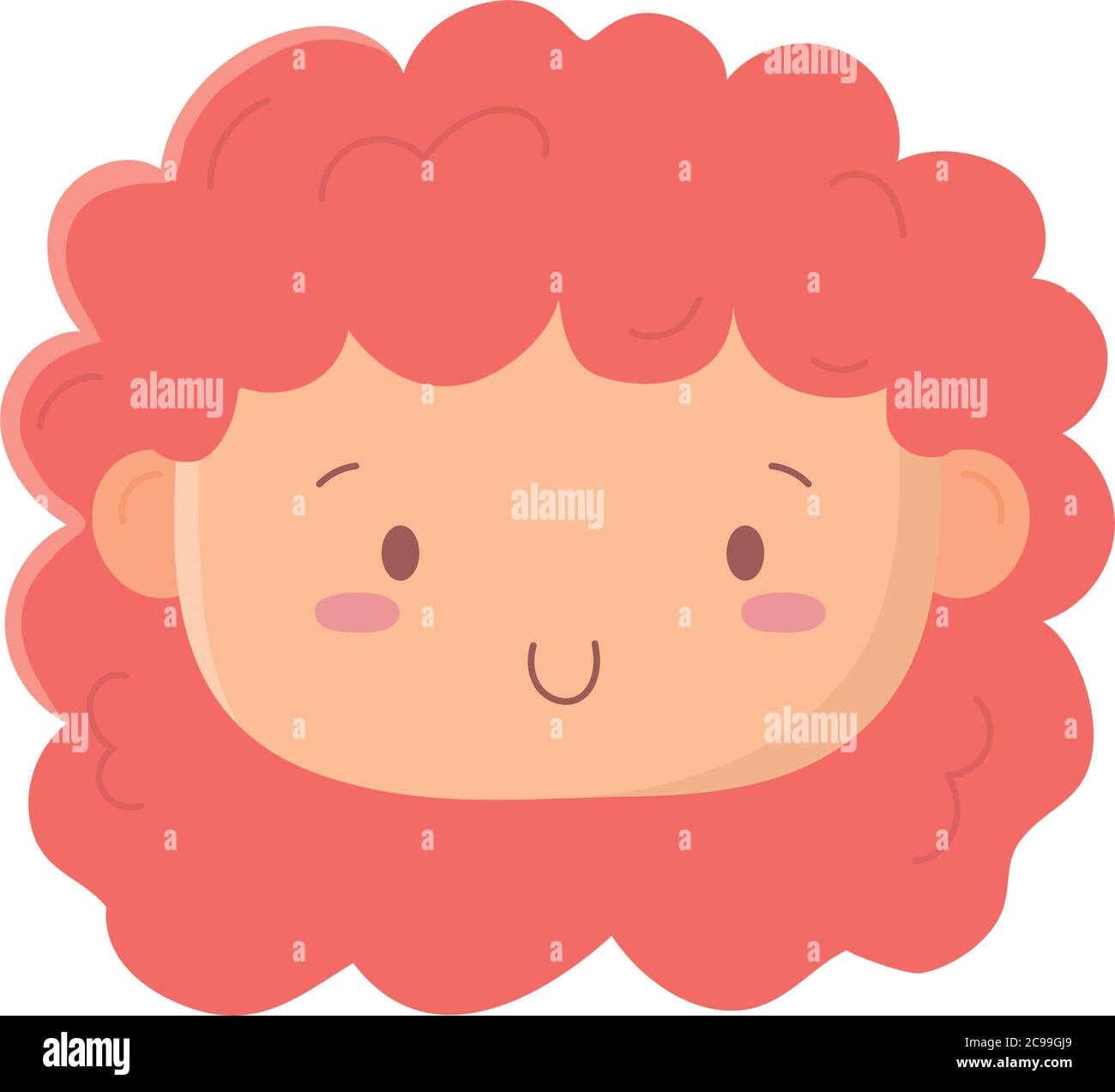 kids toys doll face cartoon isolated icon design white background ...