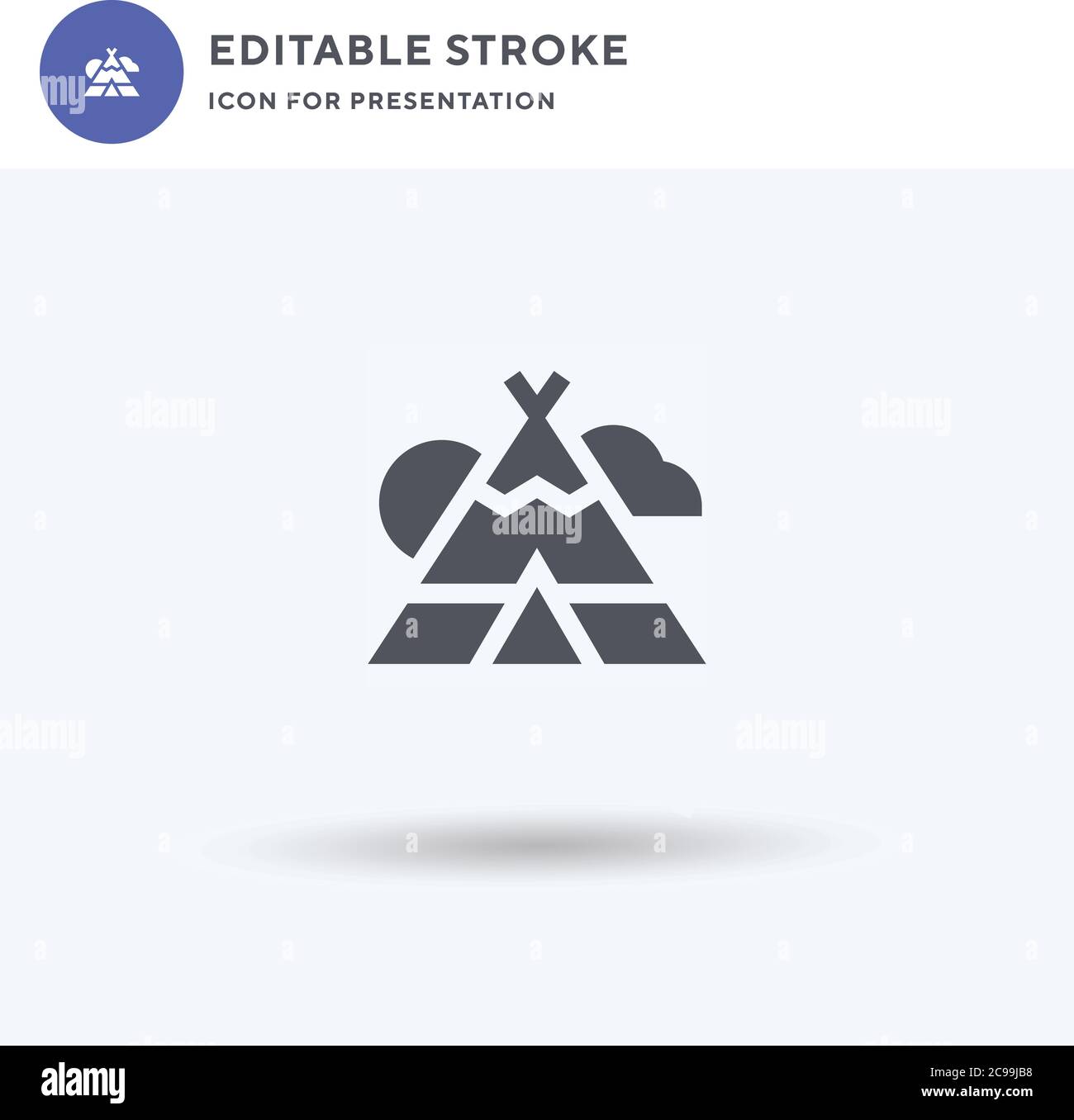 Teepee icon vector, filled flat sign, solid pictogram isolated on white ...