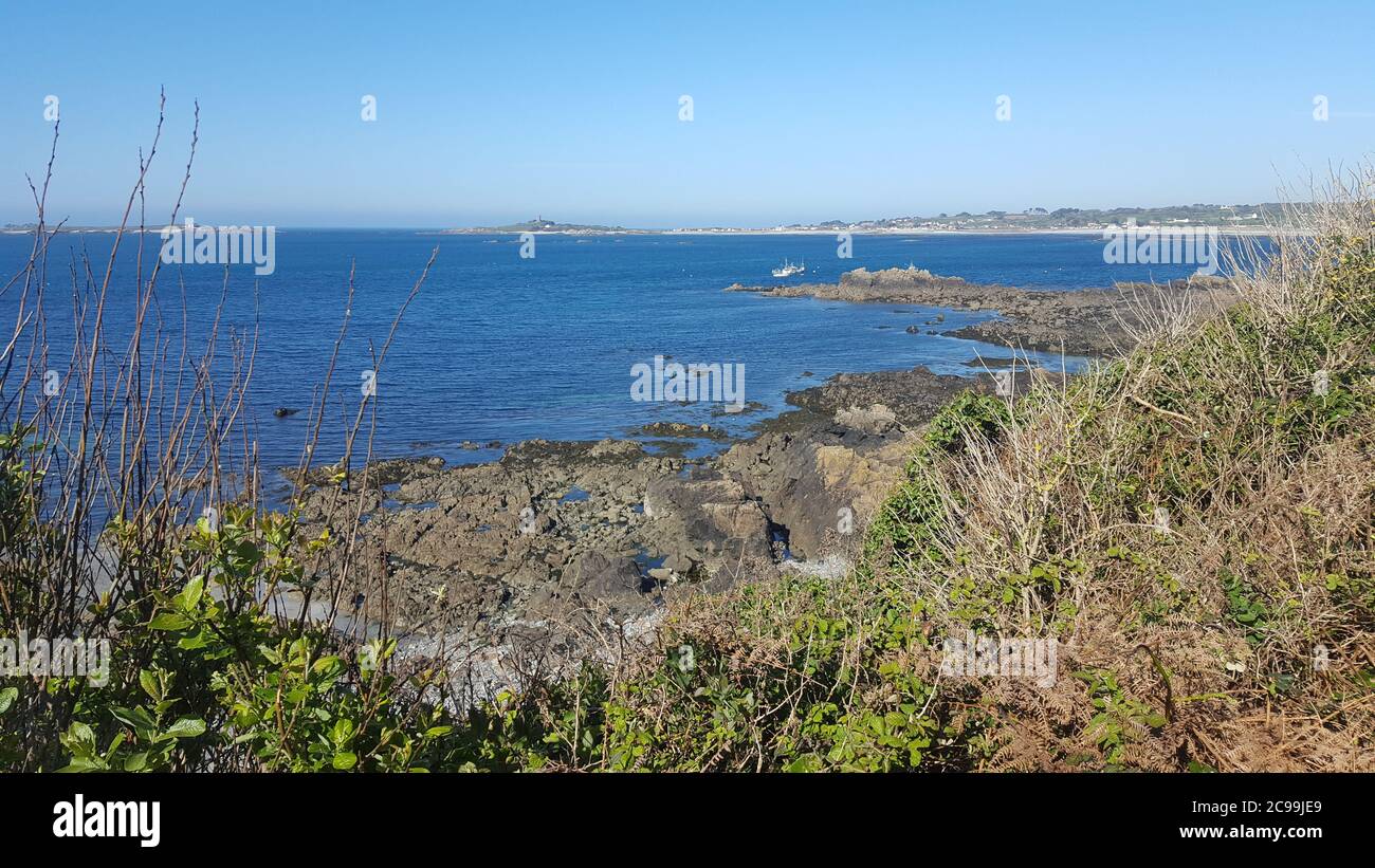 Portelet Headland, West Coast, Torteval, Guernsey Channel Islands Stock ...