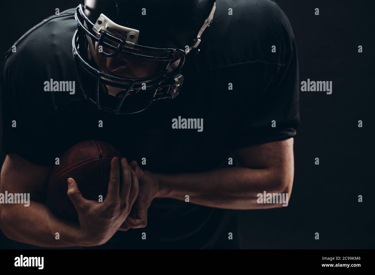 Handsome caucasian man wearing american football uniform and helmet ...