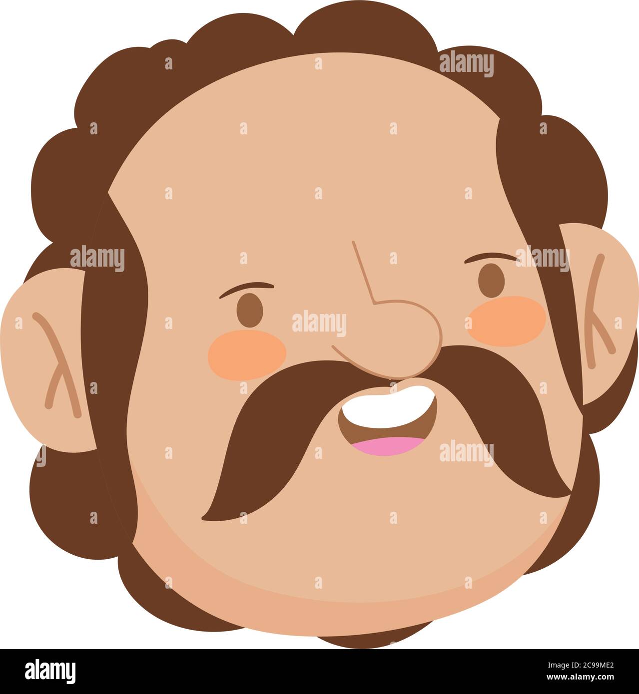 grandparents day, old man grandpa cartoon character face isolated icon ...