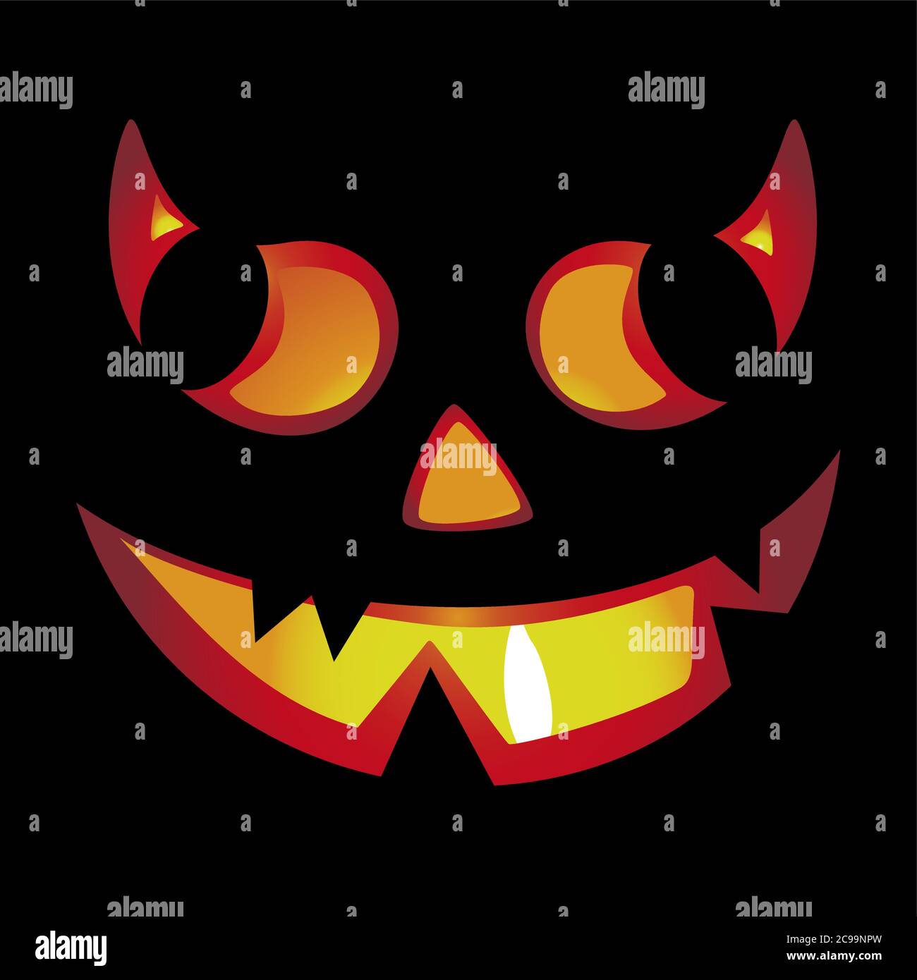 Vector illustration. Pumpkin halloween devil character isolated on ...