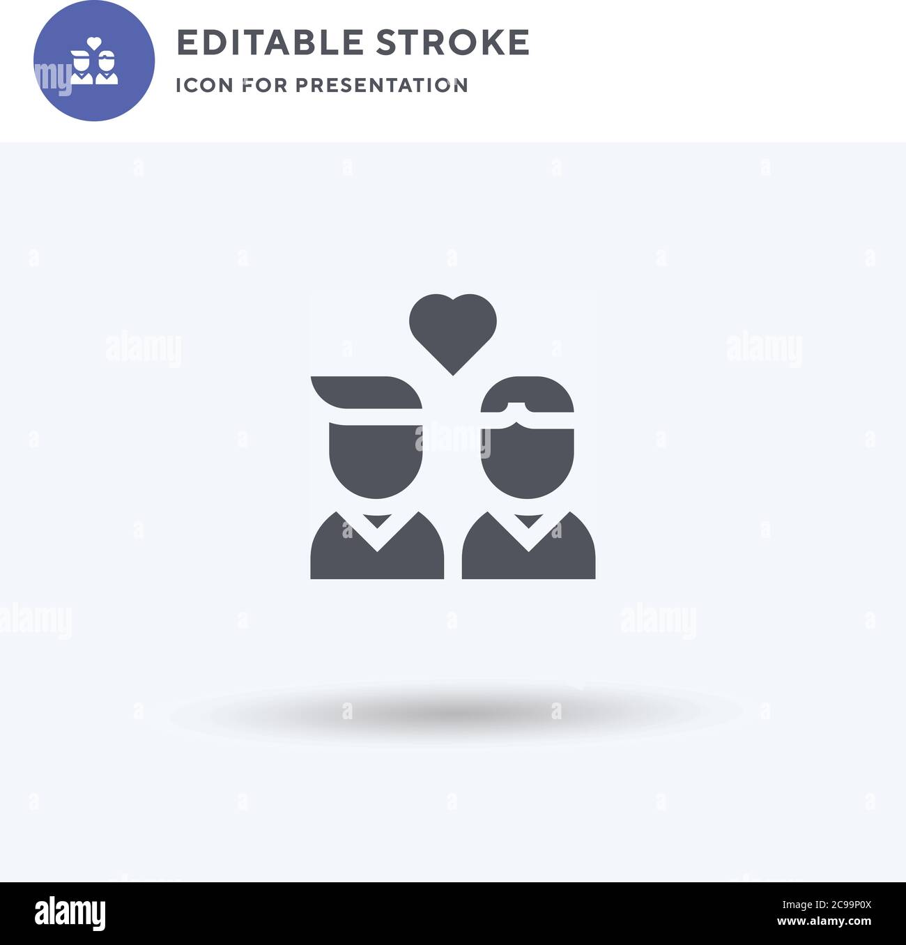 Couple icon vector, filled flat sign, solid pictogram isolated on white ...