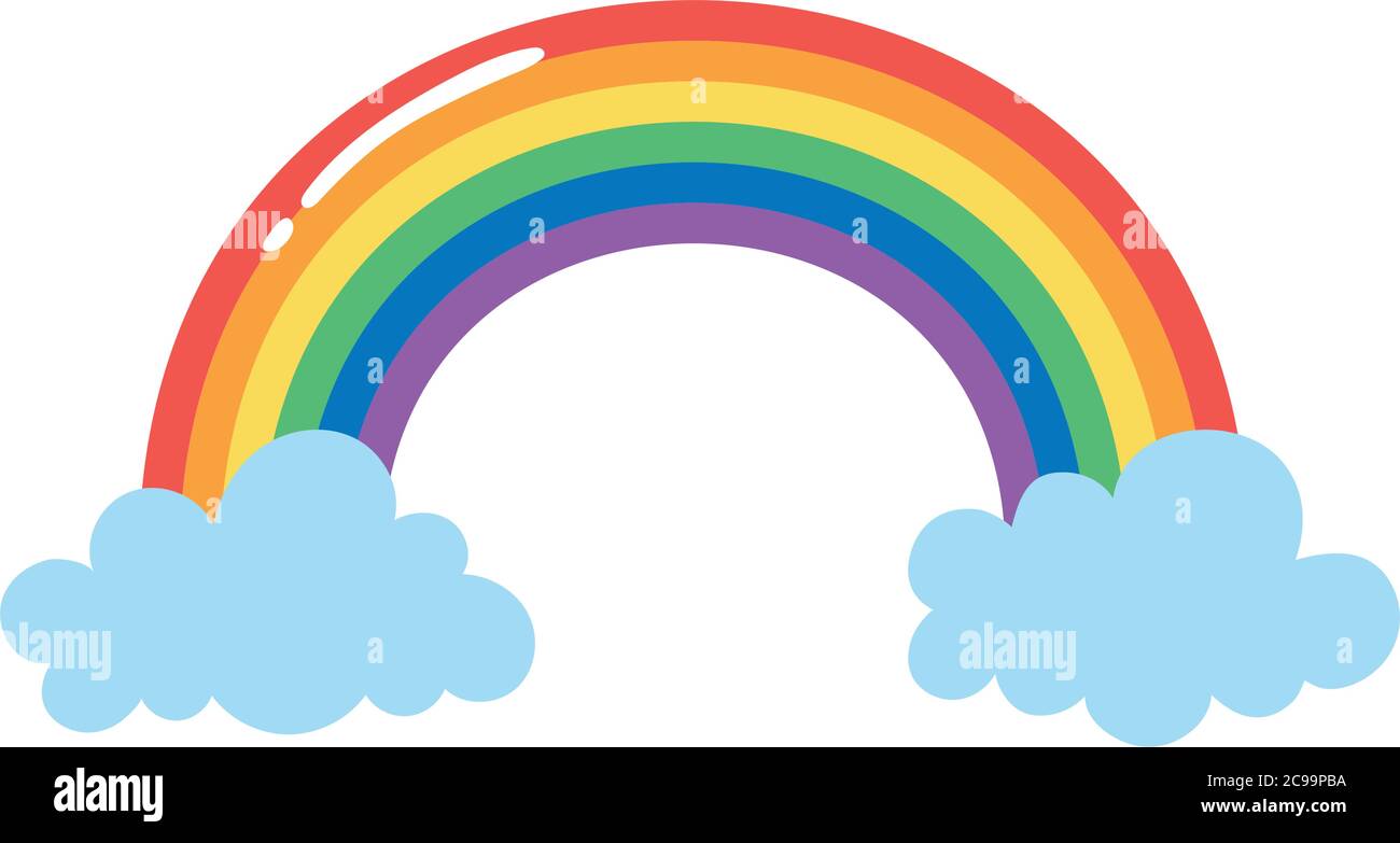 rainbow clouds dream fantasy isolated icon design vector illustration ...