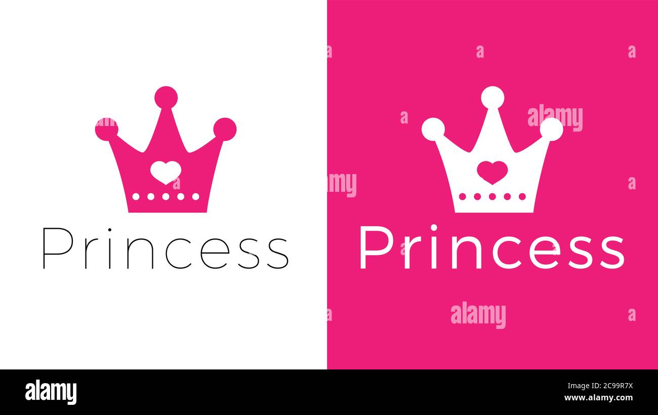 Pink sign crown princess. Design modern logos queen crown for Business ...
