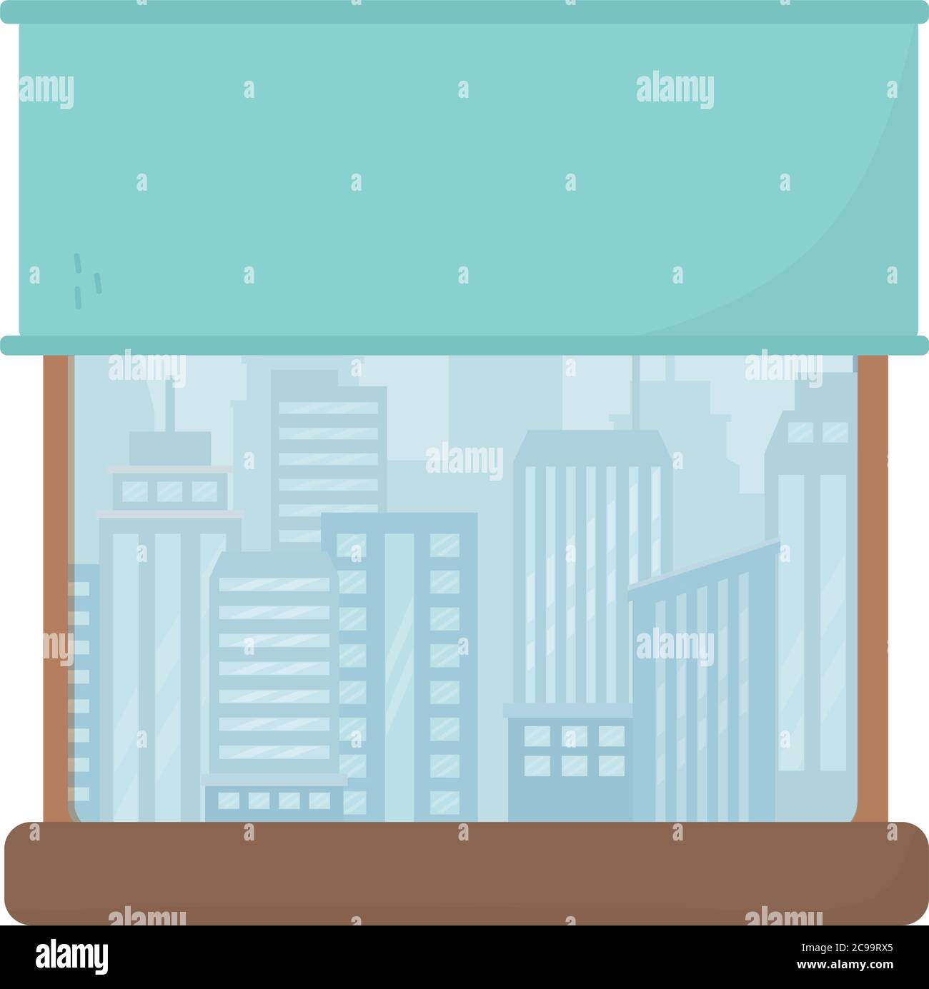 window cityscape view urban isolated icon design white background ...