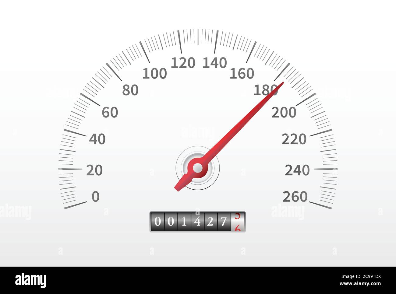 Car speedometer. Realistic speedometer with speed level scale isolated ...