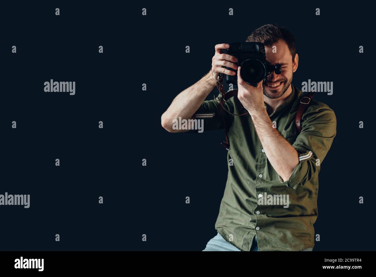 young guy enjoying taking photos , interest, lifestyle pastime Stock ...