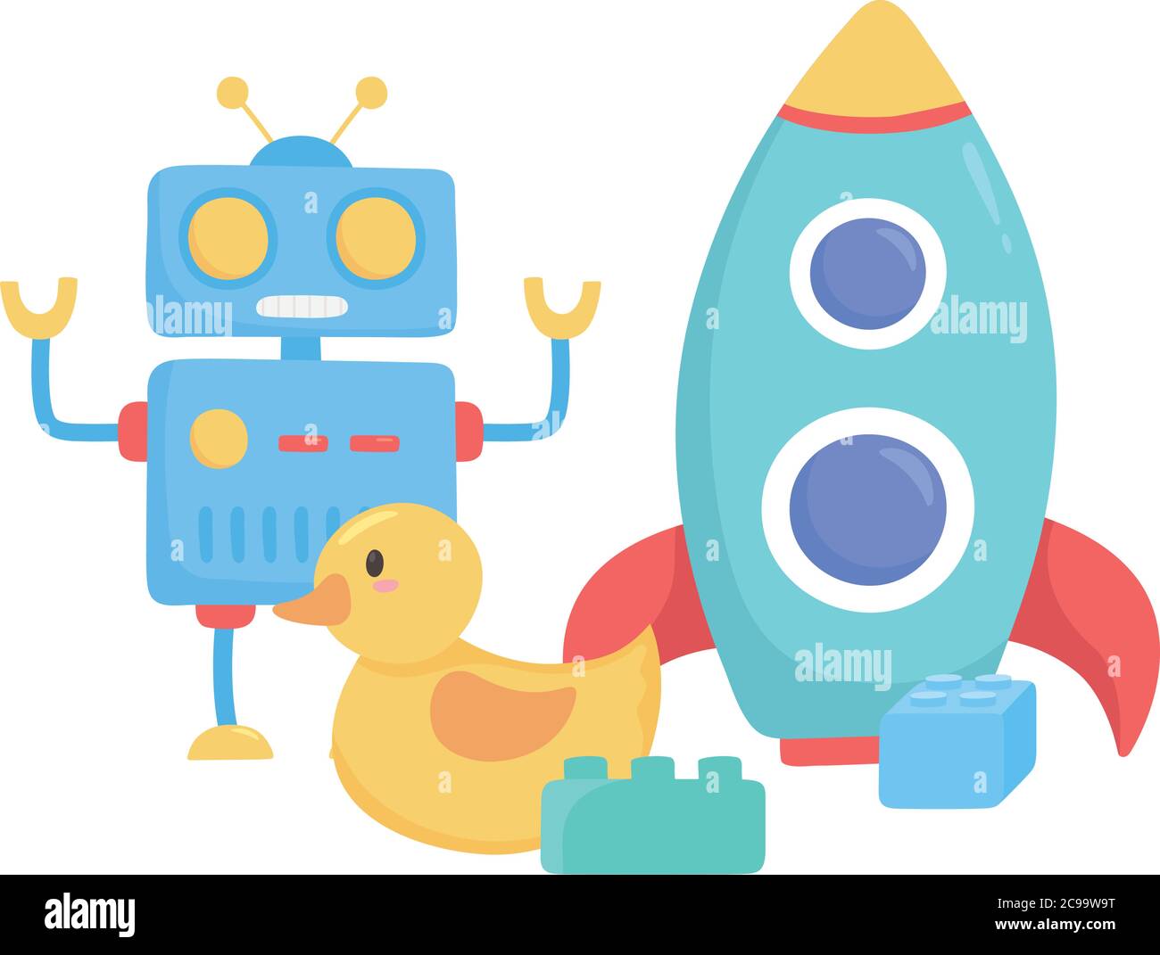 toys object for small kids to play cartoon robot drum horse in stick ...