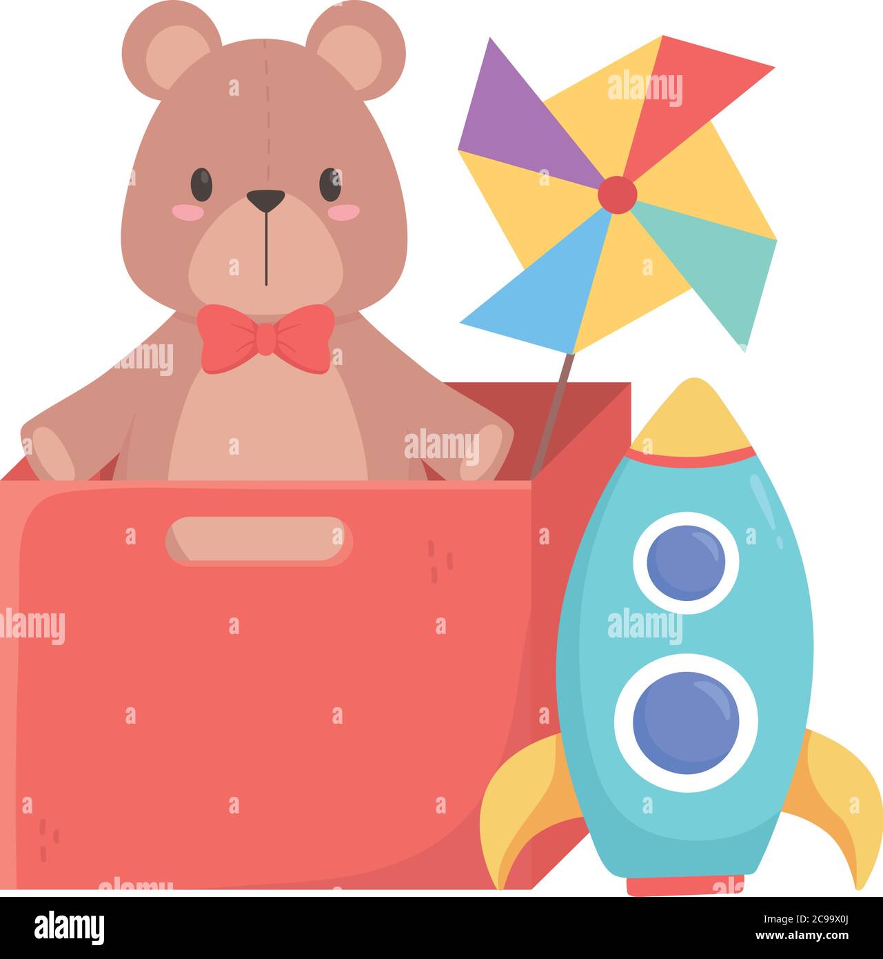 Pink Toy Box Clipart