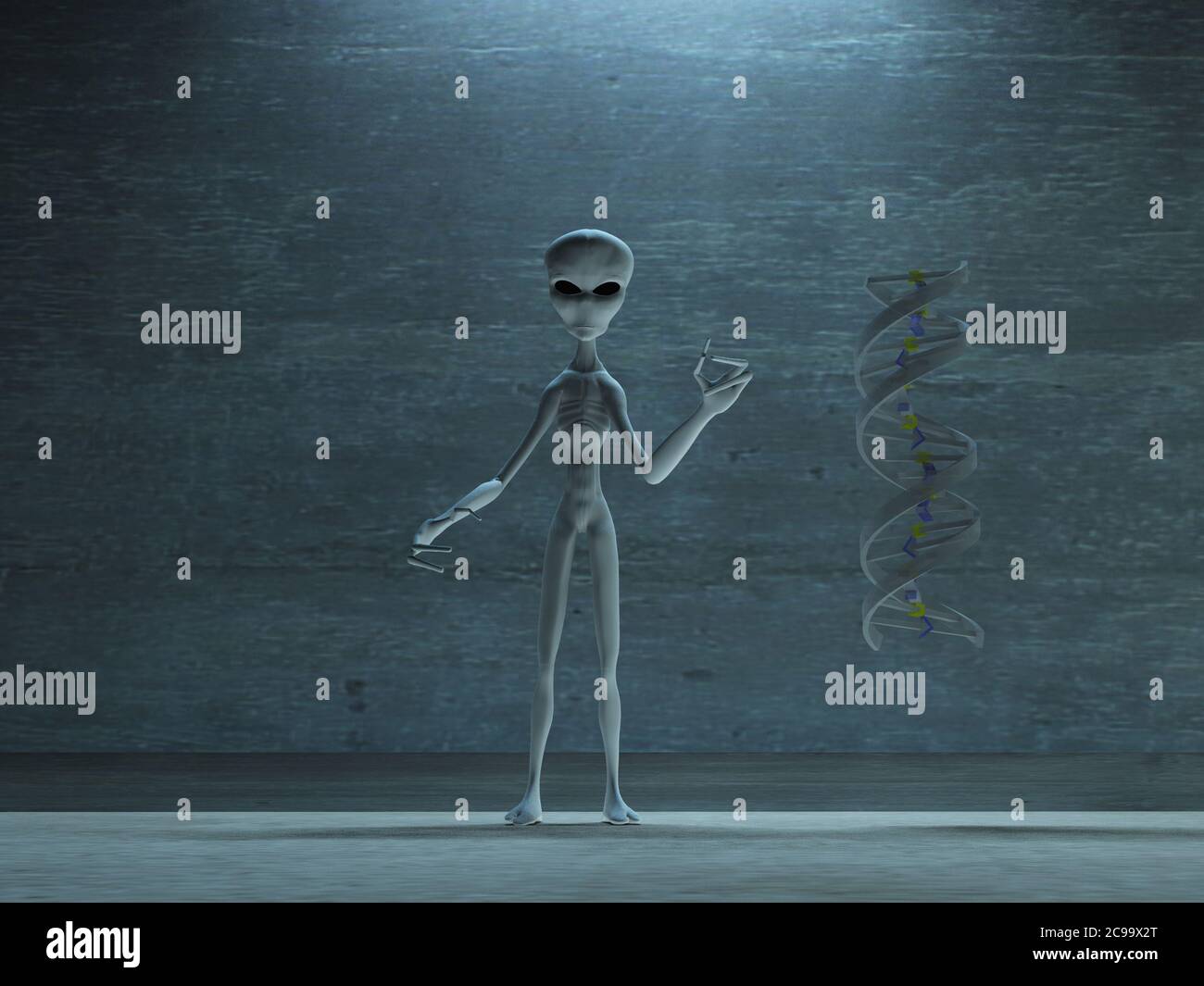 Alien being with dna Stock Photo - Alamy