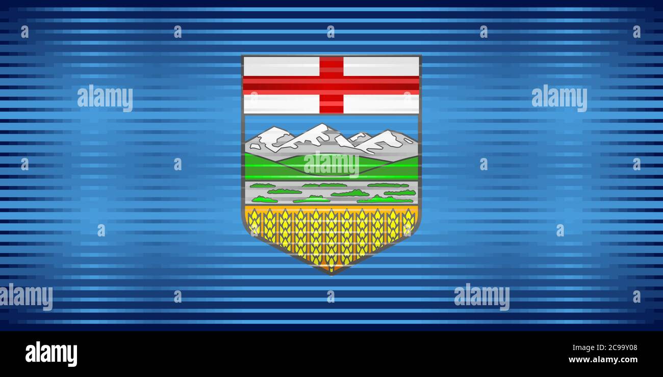 Shiny Grunge flag of the Alberta - Illustration, Three dimensional flag ...