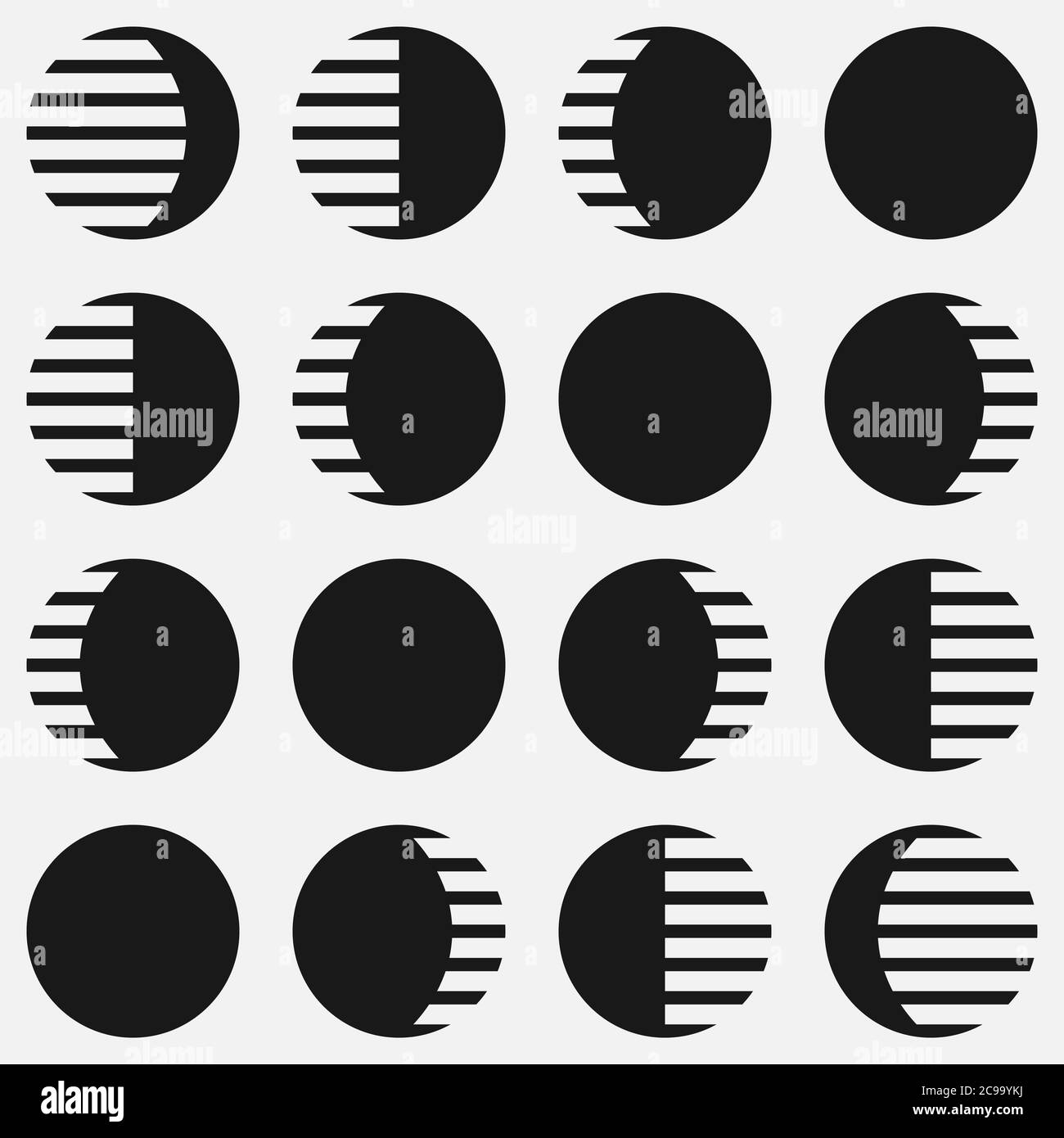 Moon phases circle Black and White Stock Photos & Images - Alamy