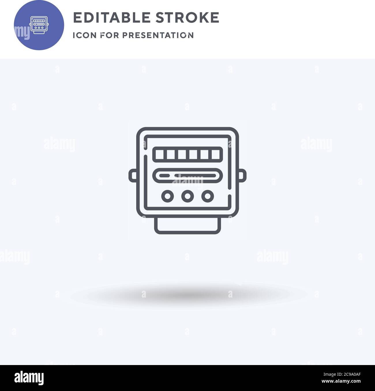 Electric Meter icon vector, filled flat sign, solid pictogram isolated ...