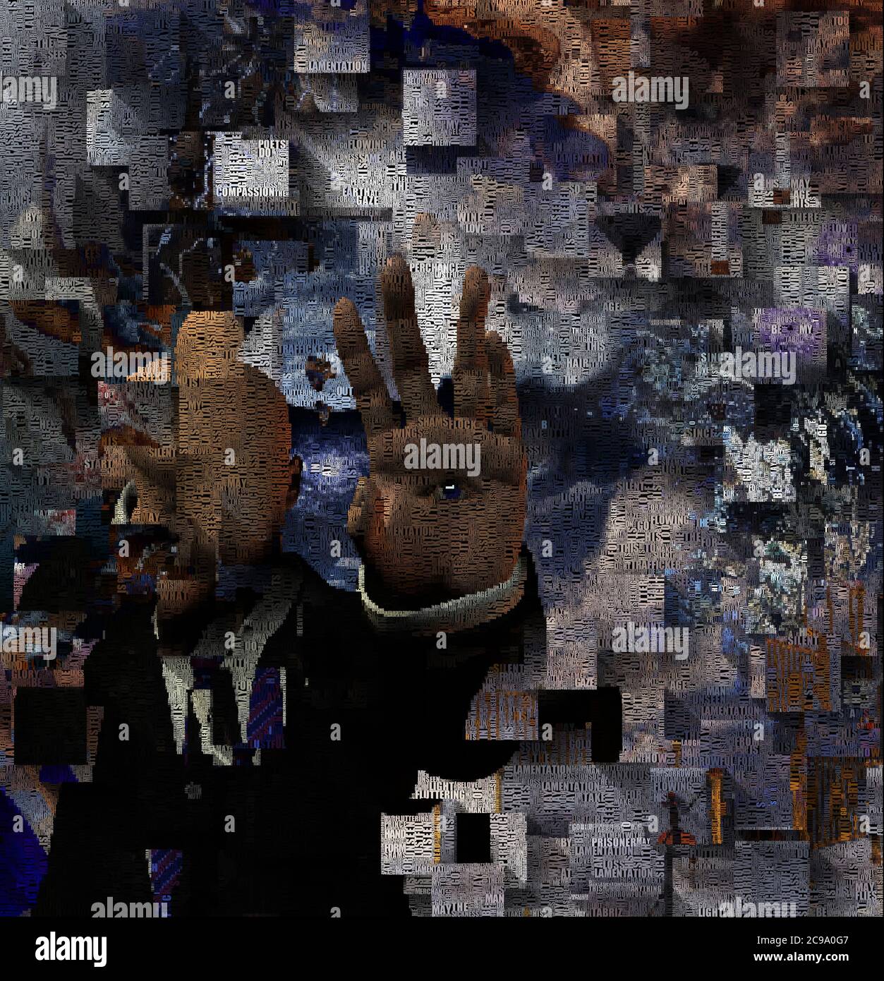 Faceless man in suit with eye on his palm Stock Photo - Alamy