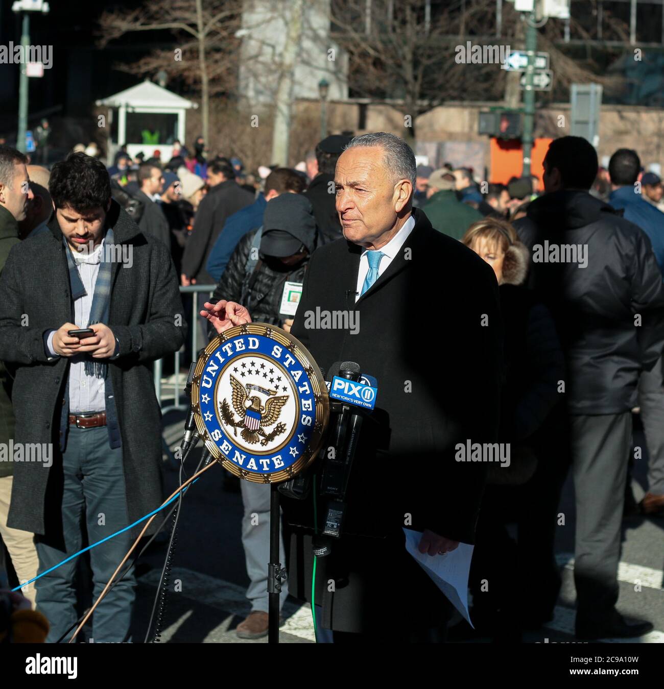New York Senator Chuck Schumer in the streets of New York City Stock ...