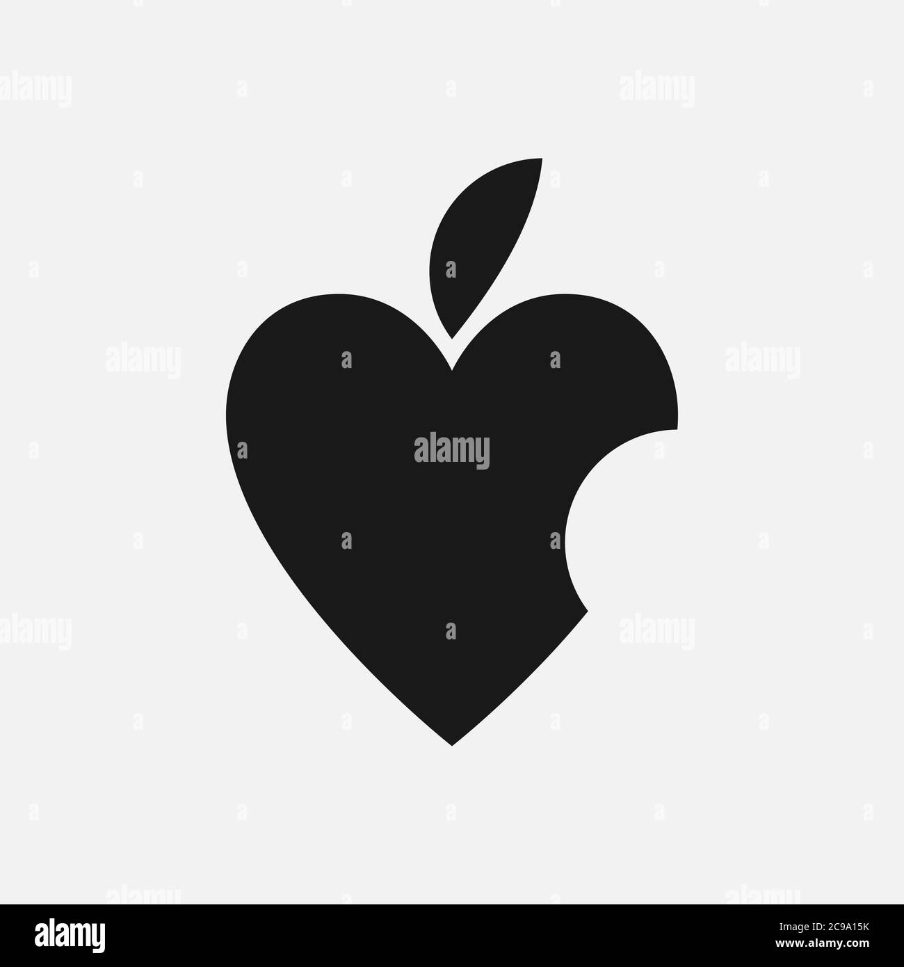 Icon of bitten Apple similar to Heart Stock Vector Image & Art - Alamy