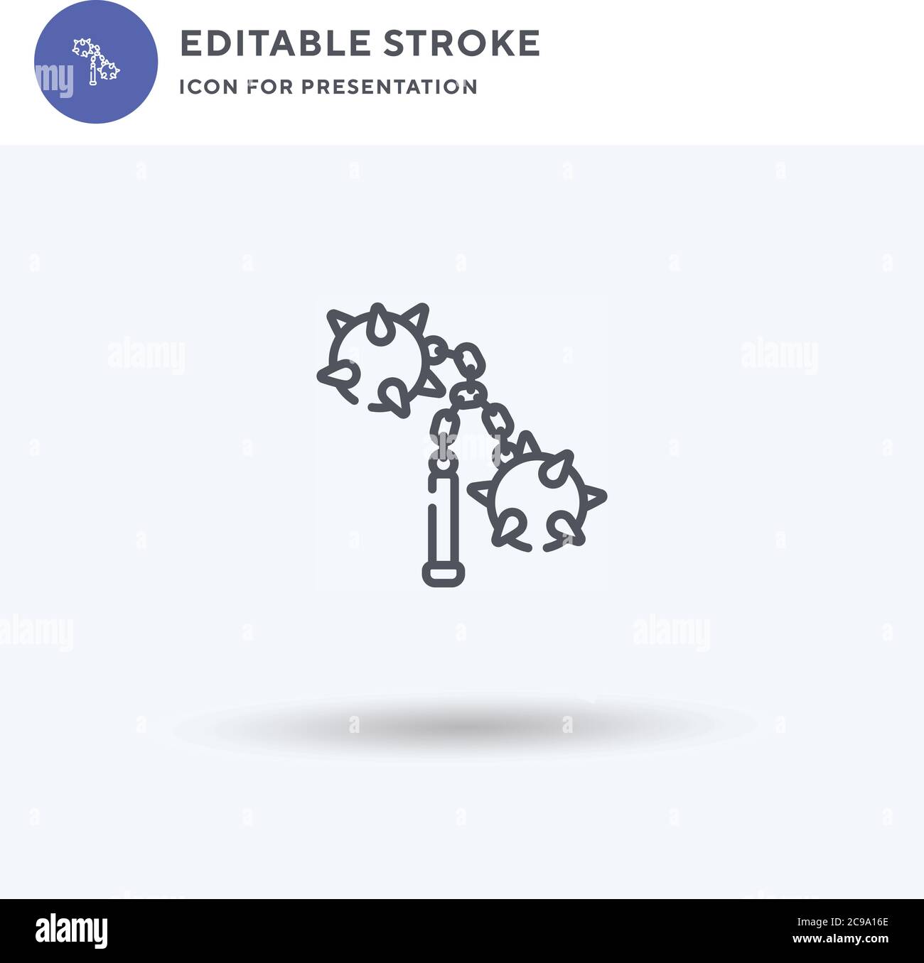 Mace icon vector, filled flat sign, solid pictogram isolated on white ...