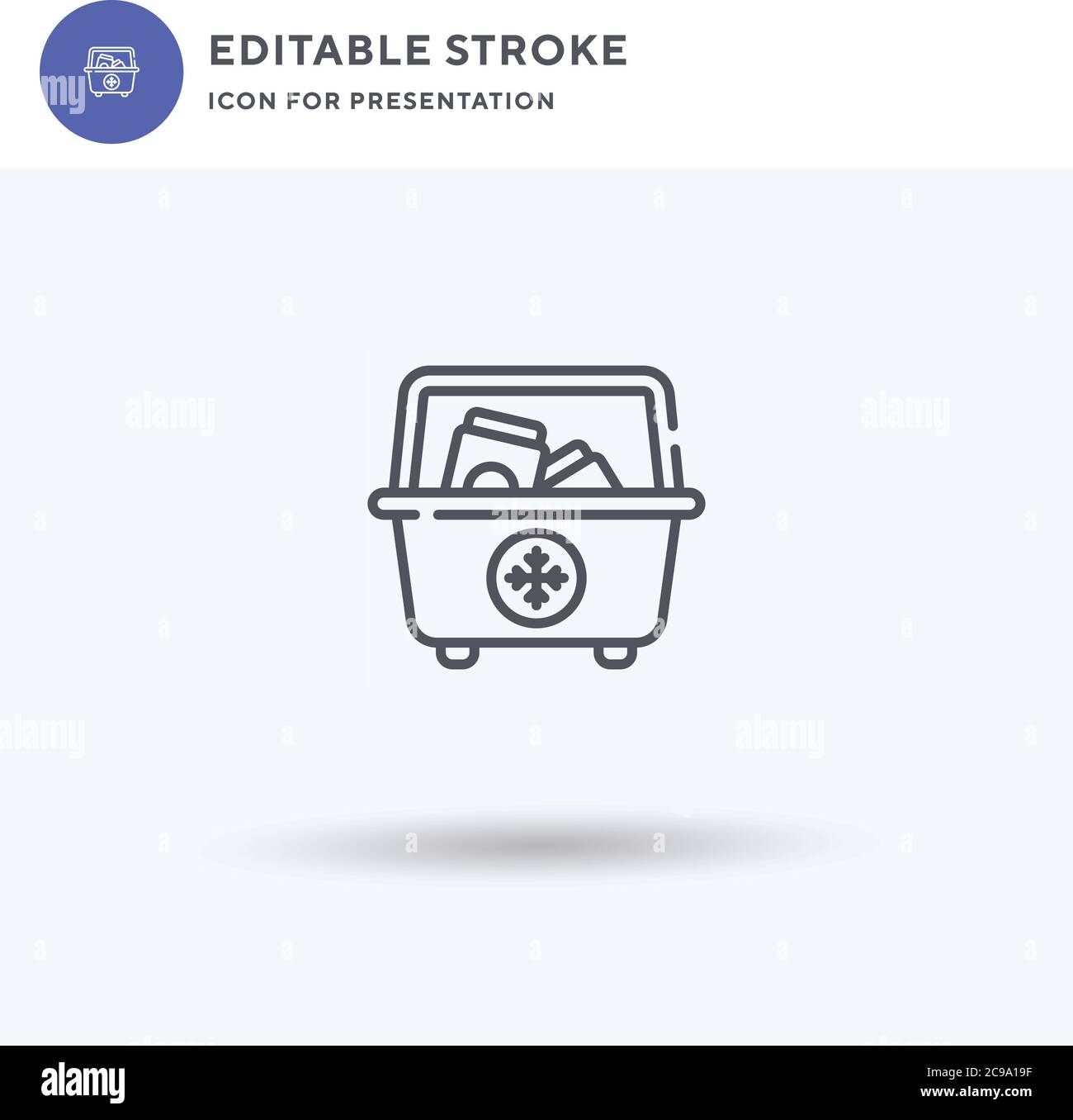 Ice Box icon vector, filled flat sign, solid pictogram isolated on ...