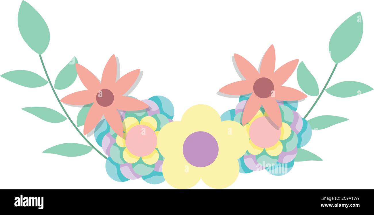 arrangement flowers floral decoration cartoon isolated icon design ...