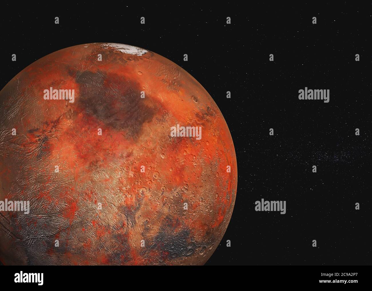 Red Rock and lava fiction Maars planet of solar system in outer space ...