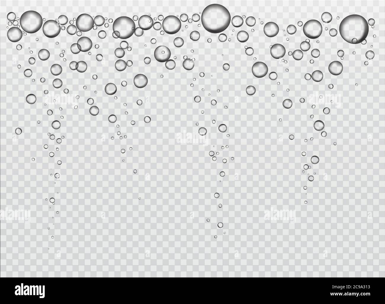 Realistic vector air bubbles. Water rain drops or air bubbles isolated ...