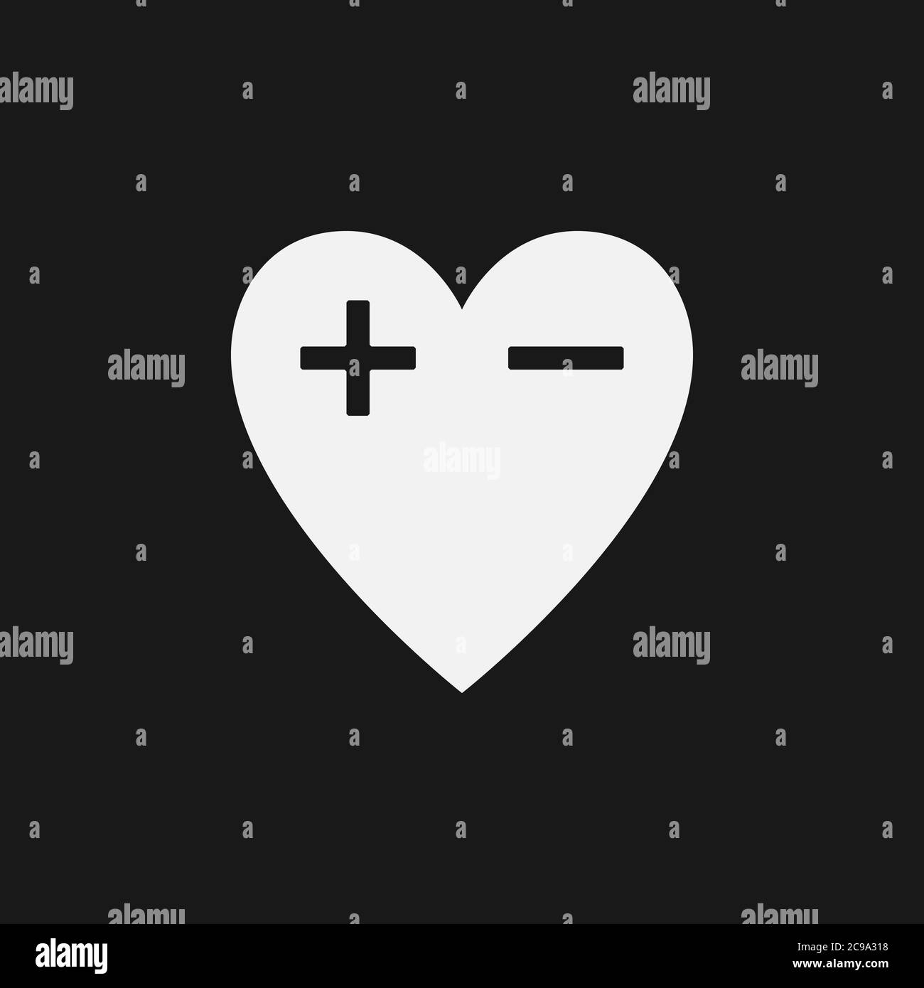 Icon of Heart with marking of Plus and Minus Stock Vector Image & Art ...