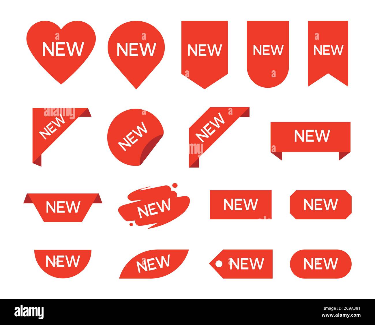 New ribbons. Product stickers with offer. Vector illustration isolated ...