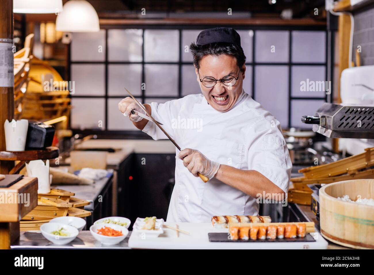 Angry chef restaurant hi-res stock photography and images - Alamy