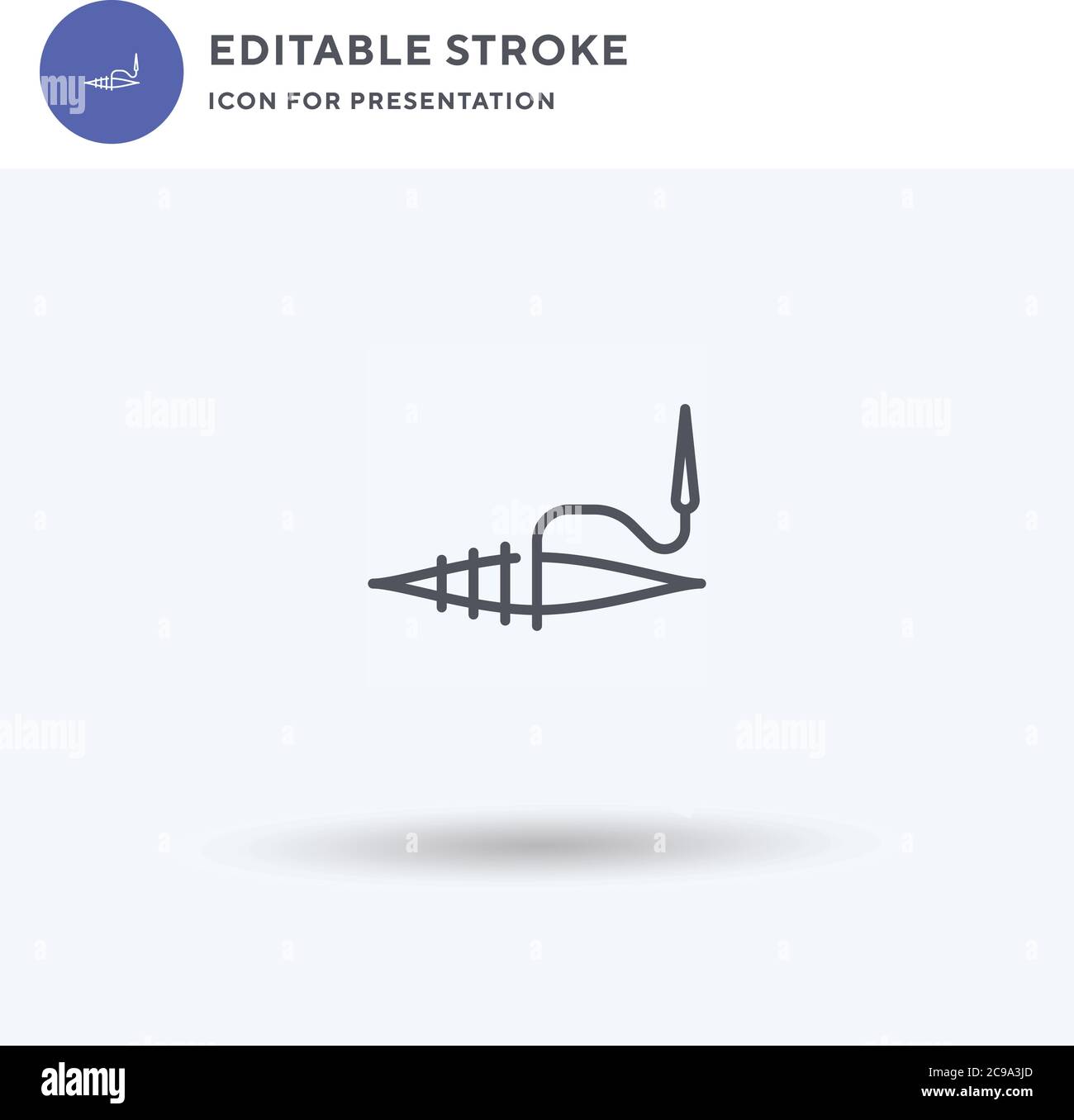 Suture icon vector, filled flat sign, solid pictogram isolated on white ...