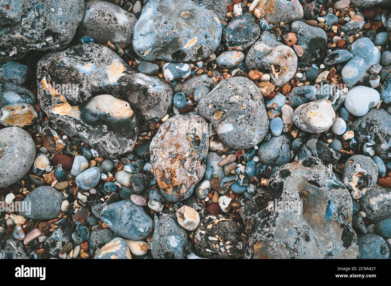 Top view closeup of colorful pebbles with different sizes Stock Photo ...