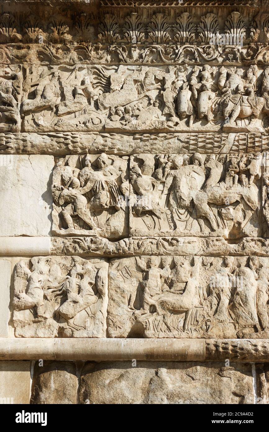 Ancient bas-relief on the Arch of Galerius in Thessaloniki, Greece ...