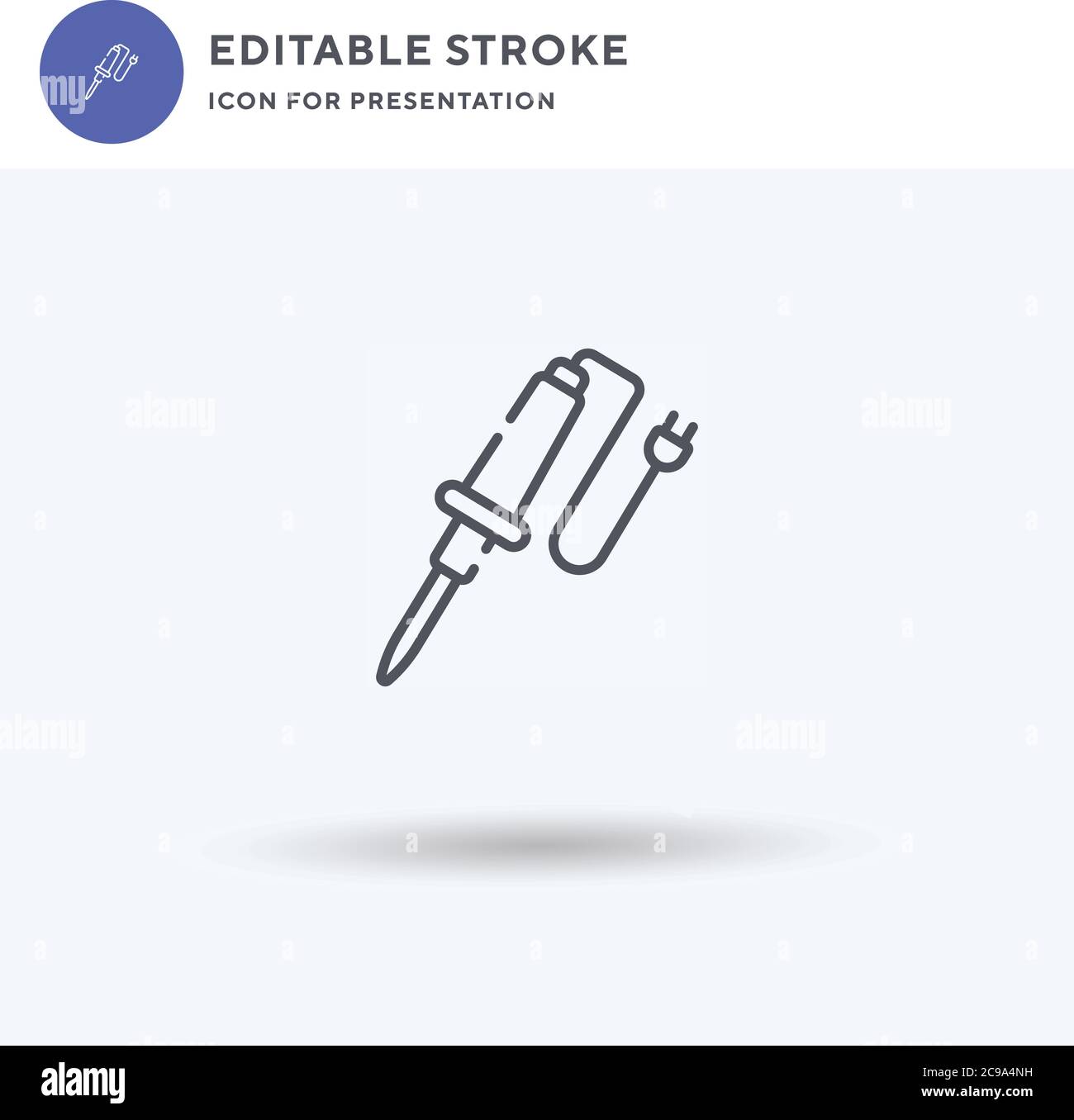 Soldering Iron icon vector, filled flat sign, solid pictogram isolated ...