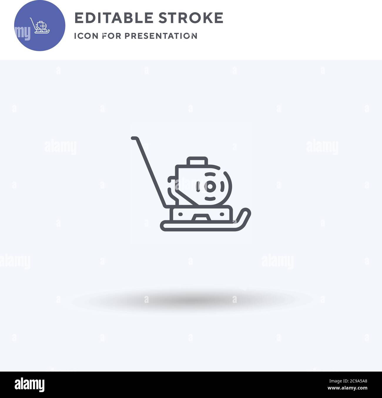 Plate Compactors icon vector, filled flat sign, solid pictogram ...