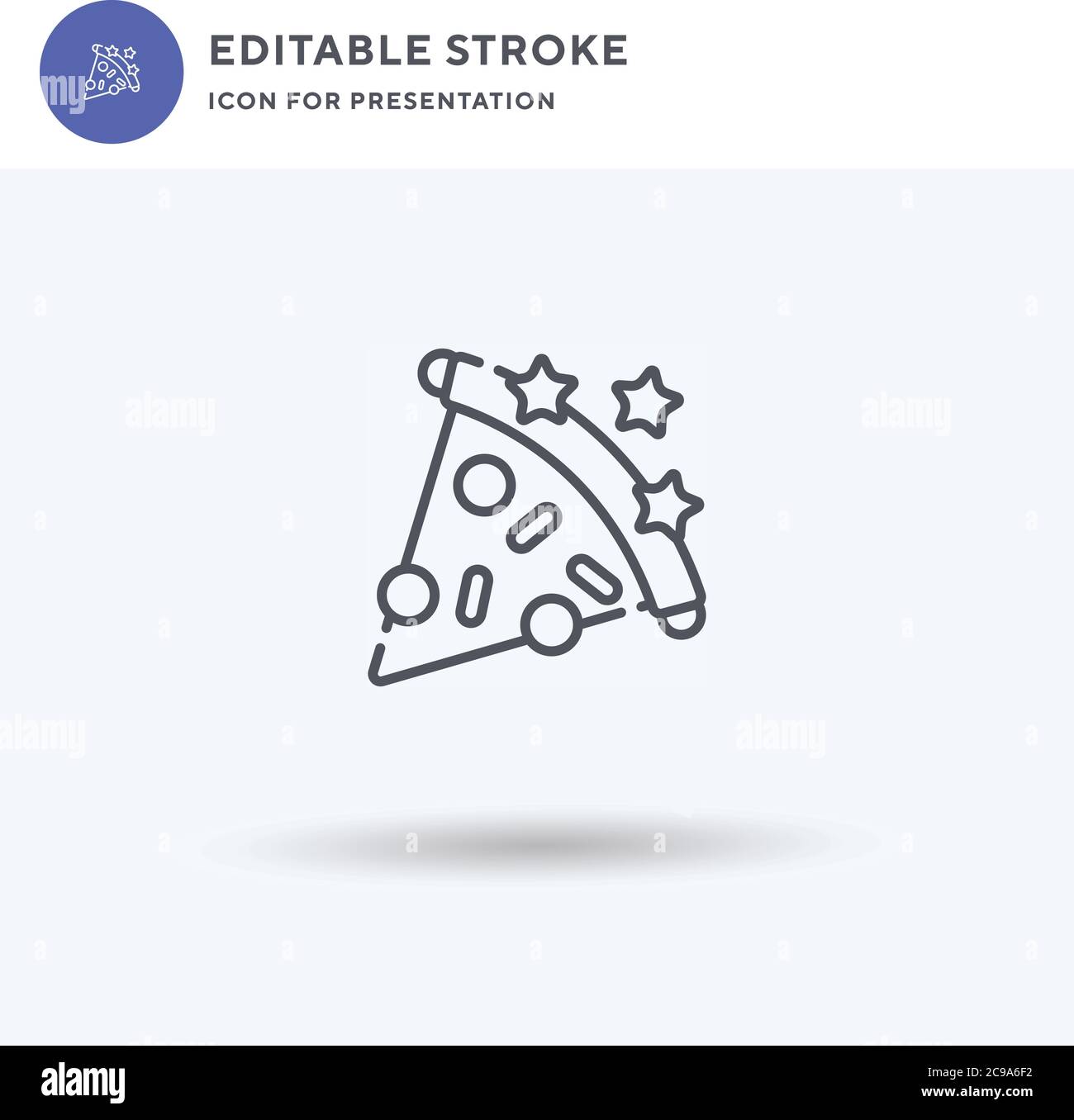 Pizza icon vector, filled flat sign, solid pictogram isolated on white ...