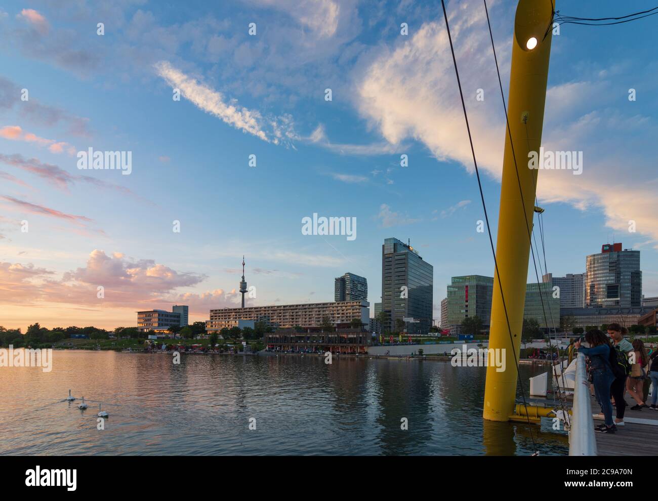 Wien, Vienna: river Neue Donau (New Danube), CopaBeach (Copa Beach ...
