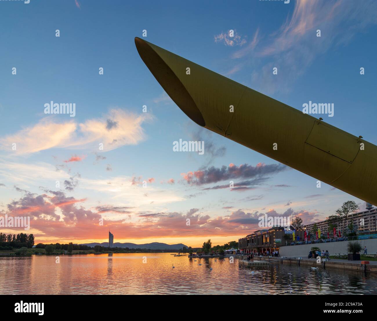 Wien, Vienna: river Neue Donau (New Danube), CopaBeach (Copa Beach ...
