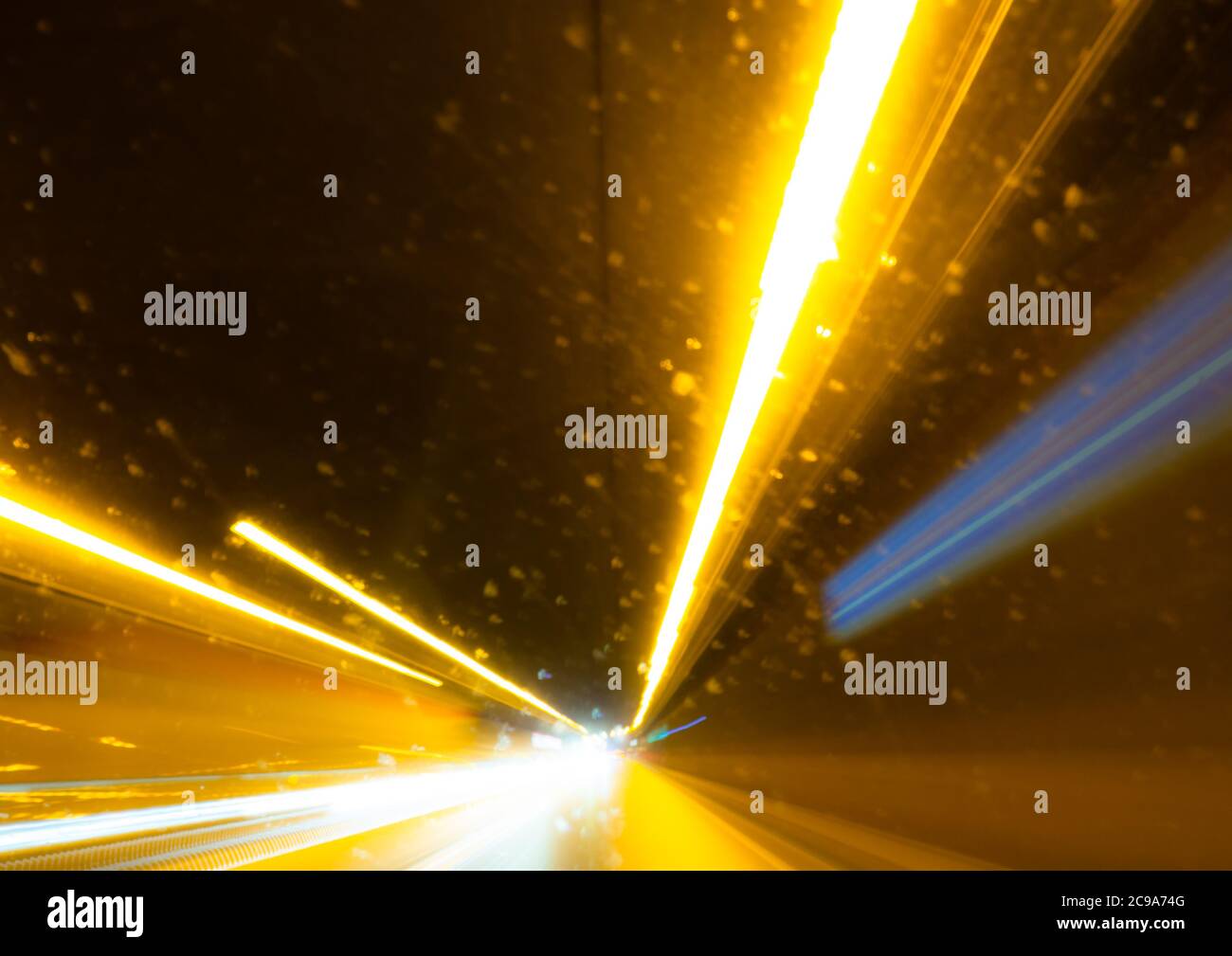 An image captured in a tunnel in Italy, lines and dots are present with ...