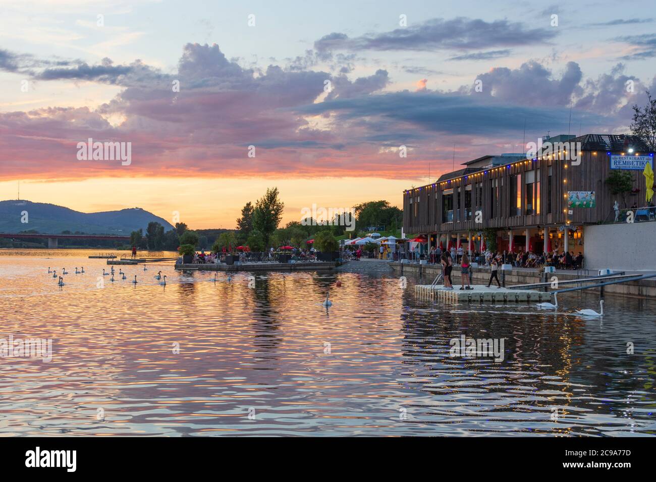 Wien, Vienna: river Neue Donau (New Danube), CopaBeach (Copa Beach ...